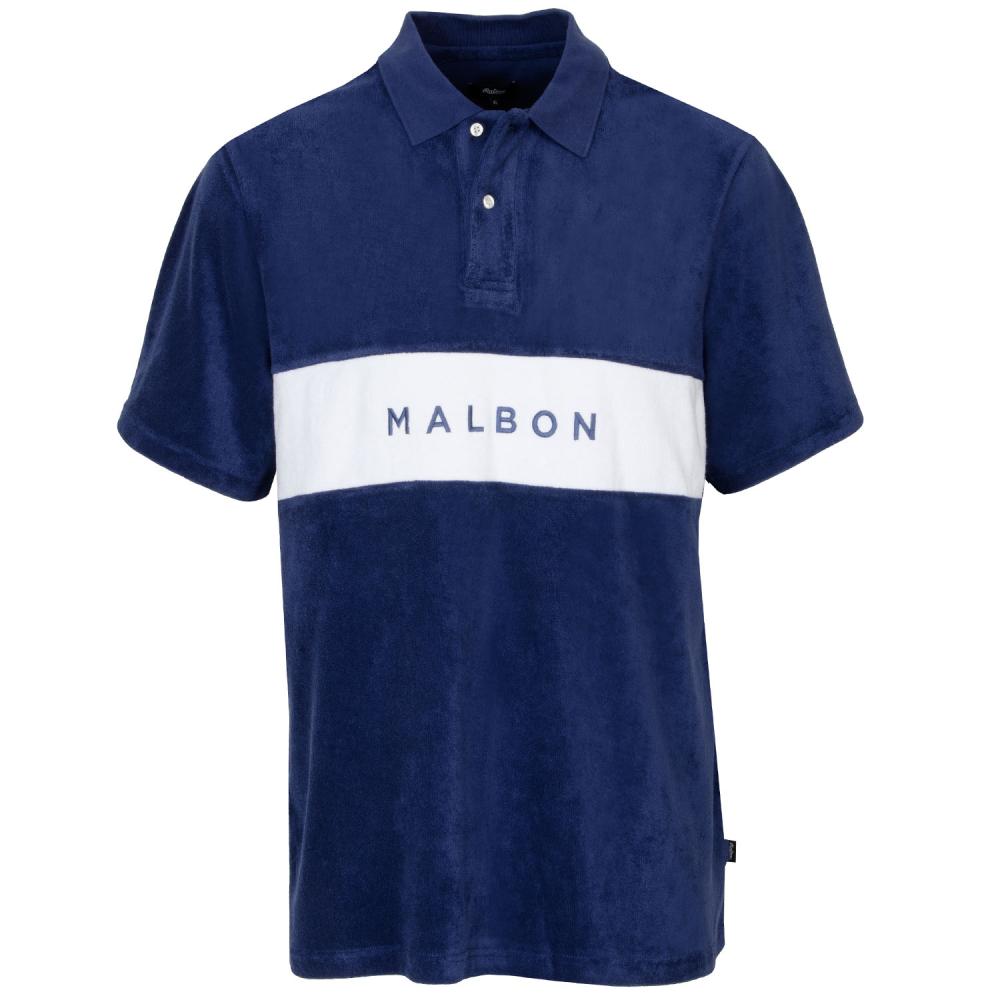 Malbon Clearwater Terry Polo Shirt Navy